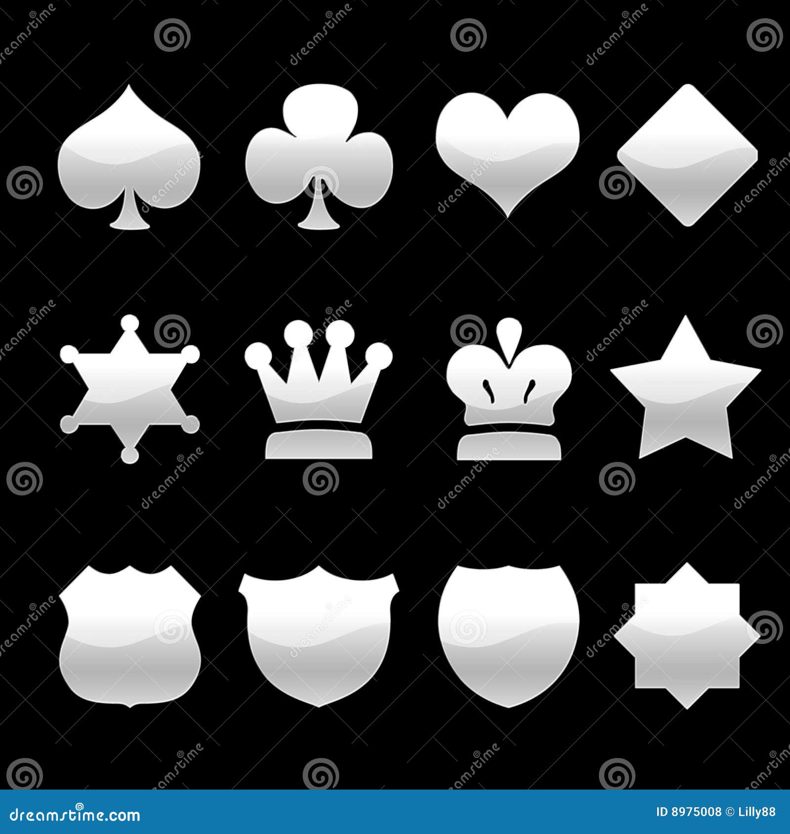 Silver Icons stock illustration. Illustration of element - 8975008