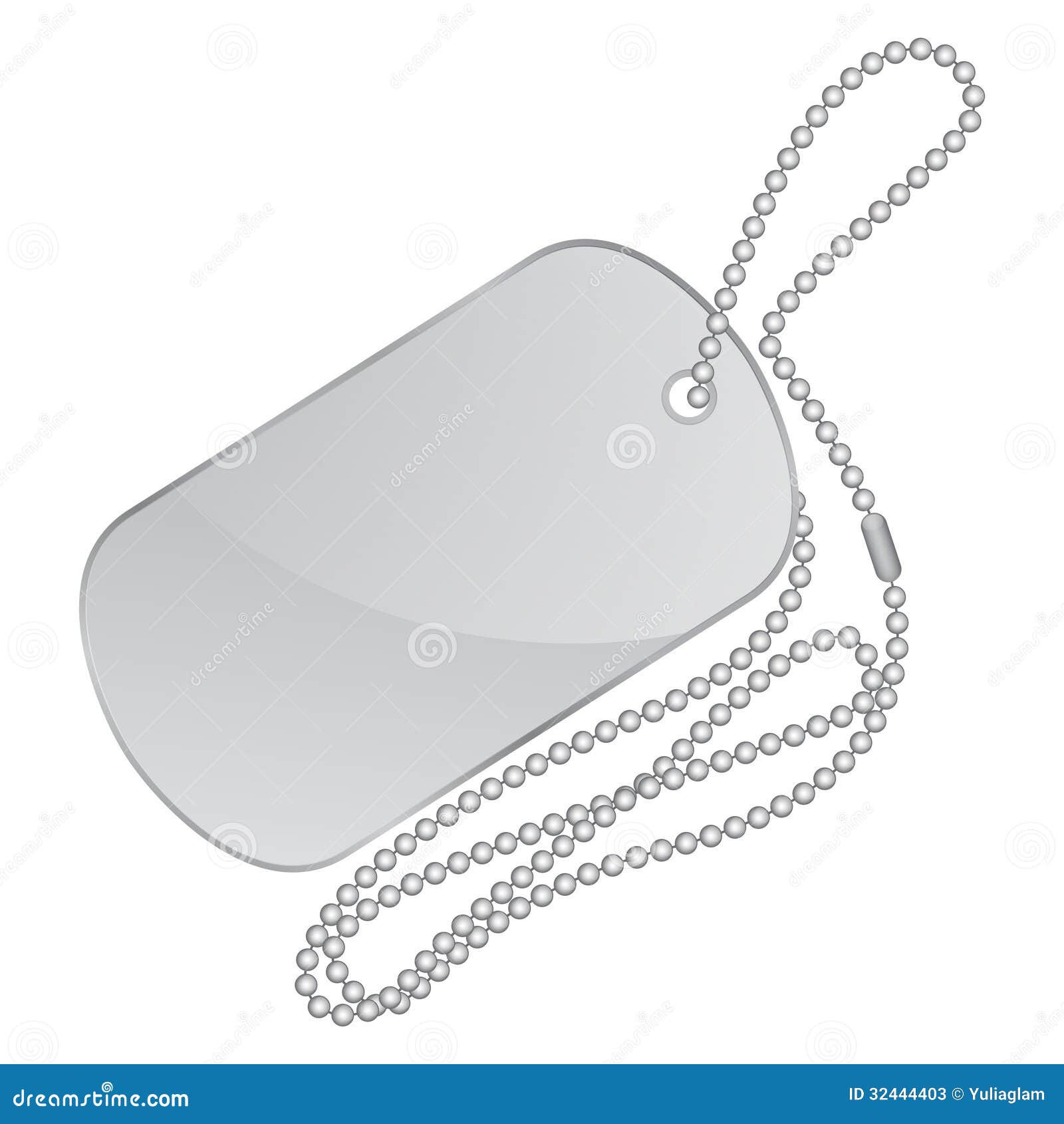 Silver identity tag stock vector. Illustration of neck - 32444403