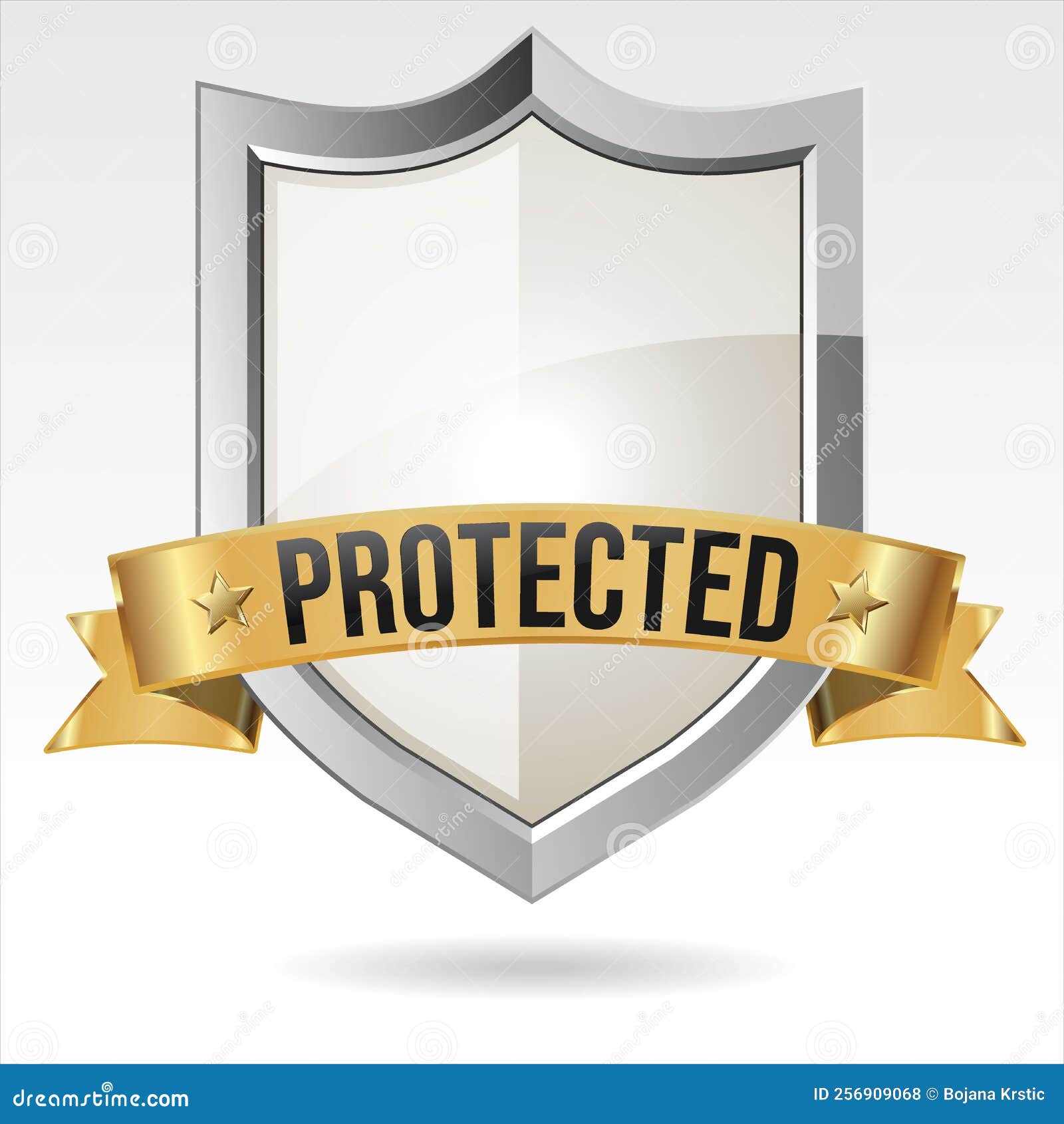 Silver Illustration of a Coat of Arms Symbol for Security and ...