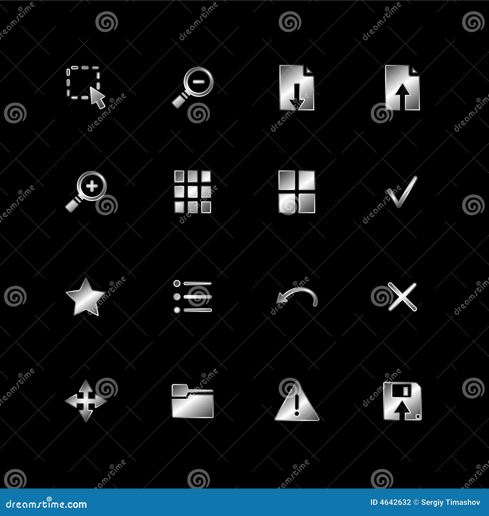 Silver image viewer icons stock vector. Illustration of icon - 4642632