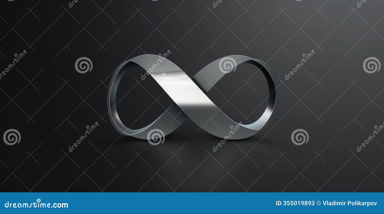 Silver Infinity Symbol on Black Background. Suitable for Various Design ...