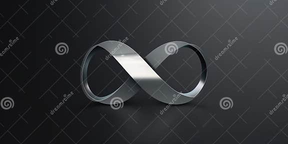 Silver Infinity Symbol on Black Background. Suitable for Various Design ...