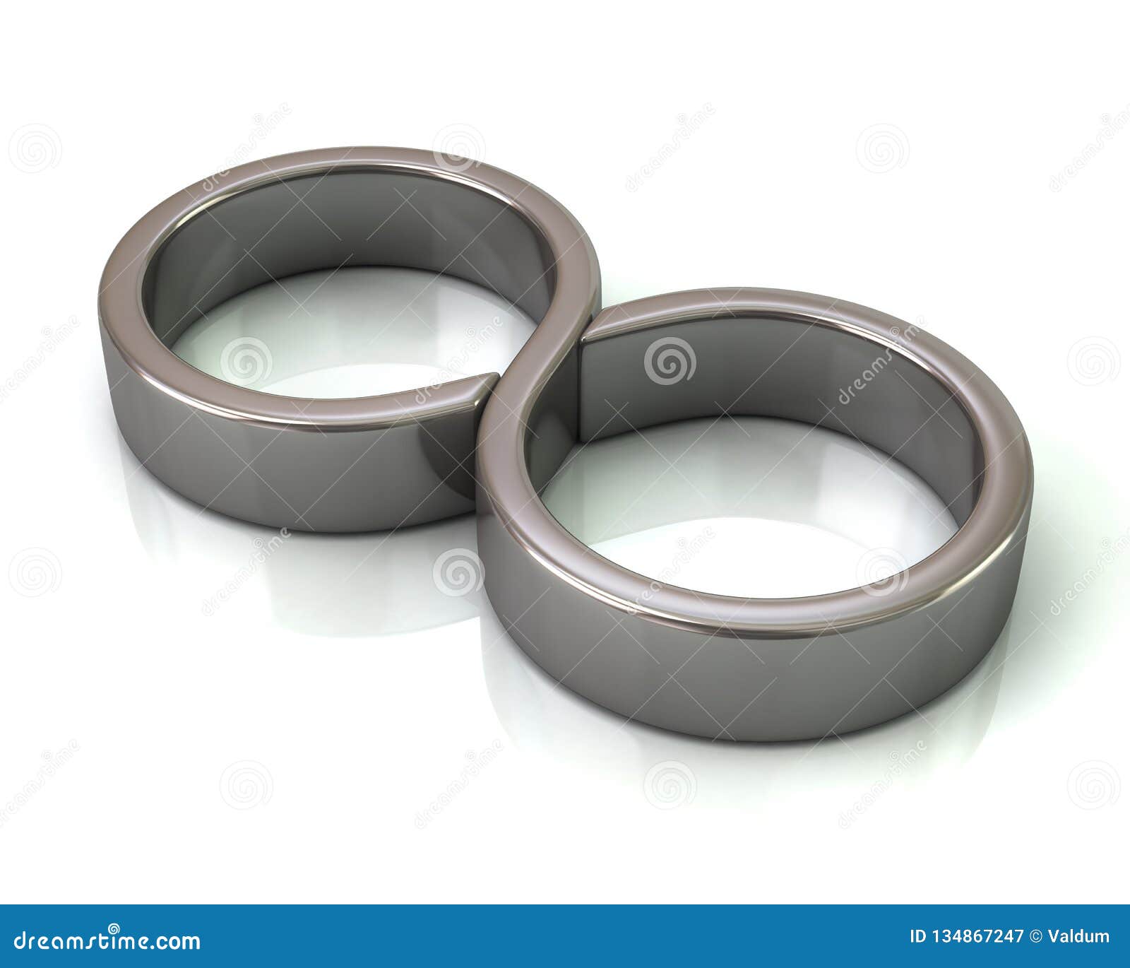 Silver Infinity Symbol Looping On White Background Stock Image ...