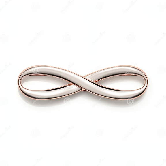 Silver Infinity Symbol Shape on White Background Stock Illustration ...