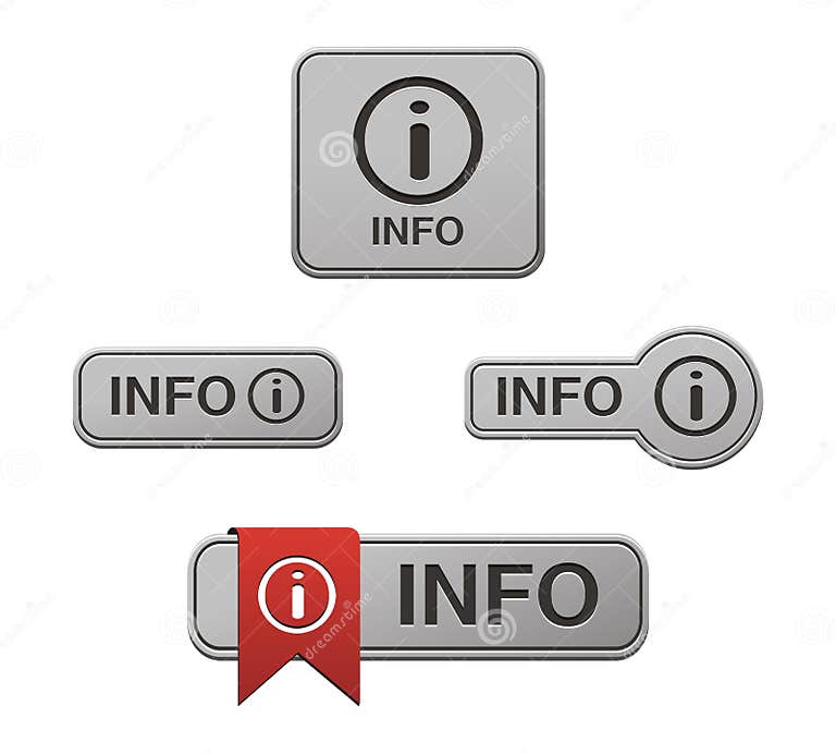 Silver info buttons stock illustration. Illustration of interface ...