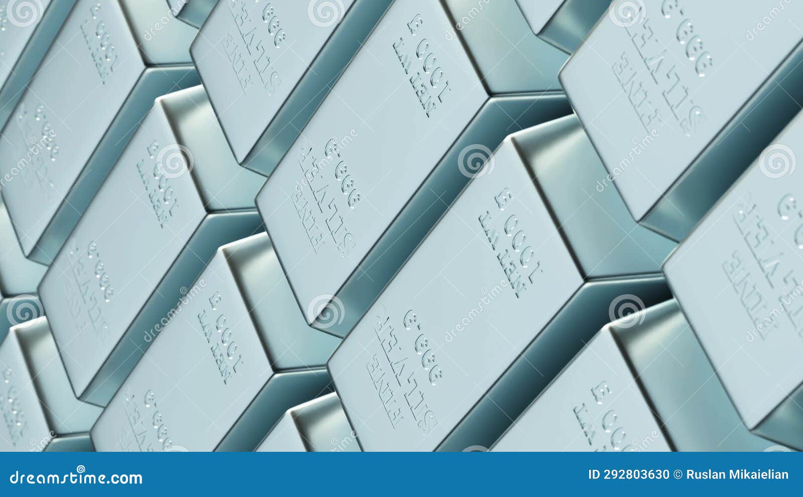 Silver Ingots, Looped. 3D Render. Silver Bars Moving Background ...