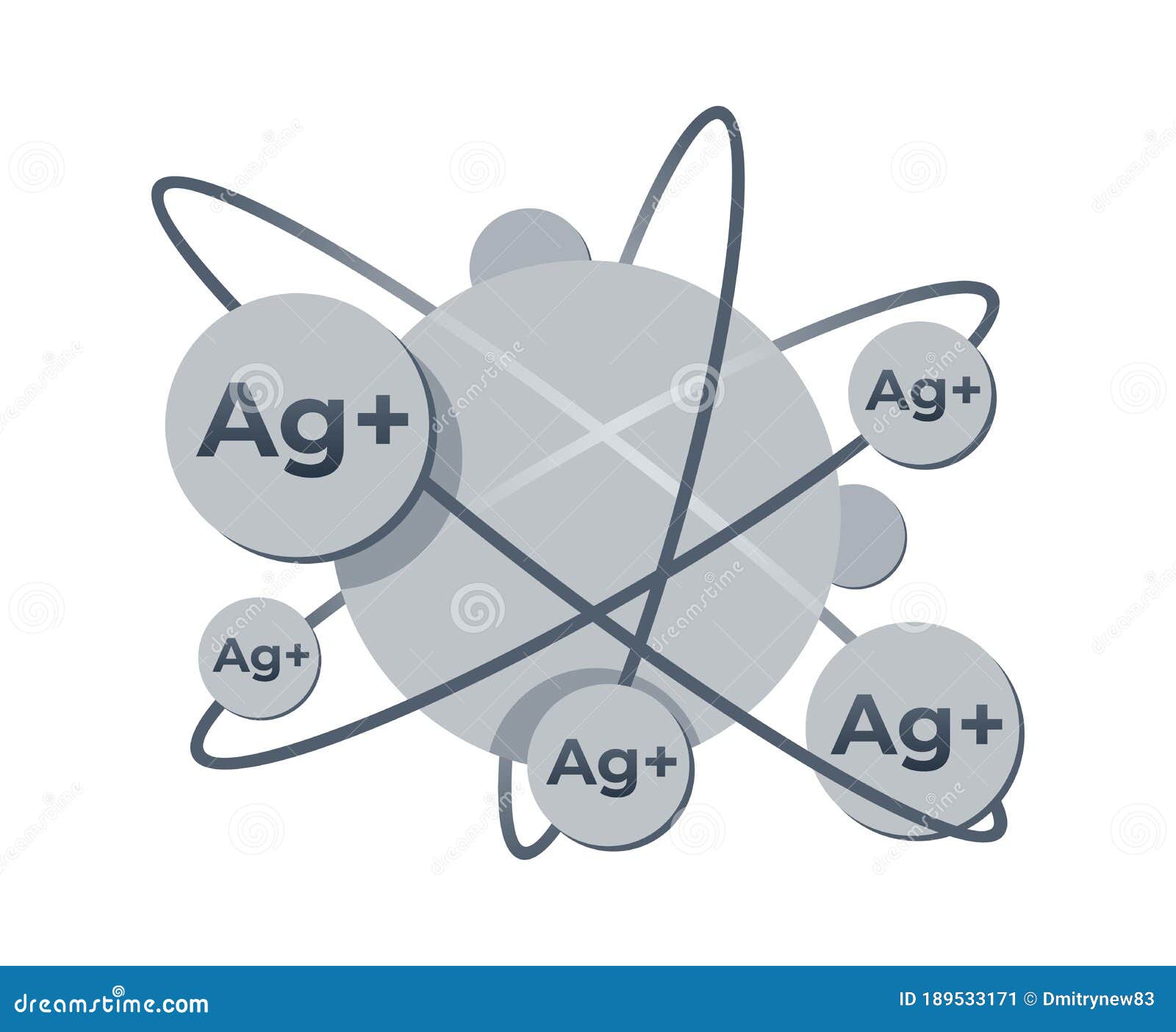 Silver Ions Emblem - Ag Plus Antibacterial Effect Stock Vector ...