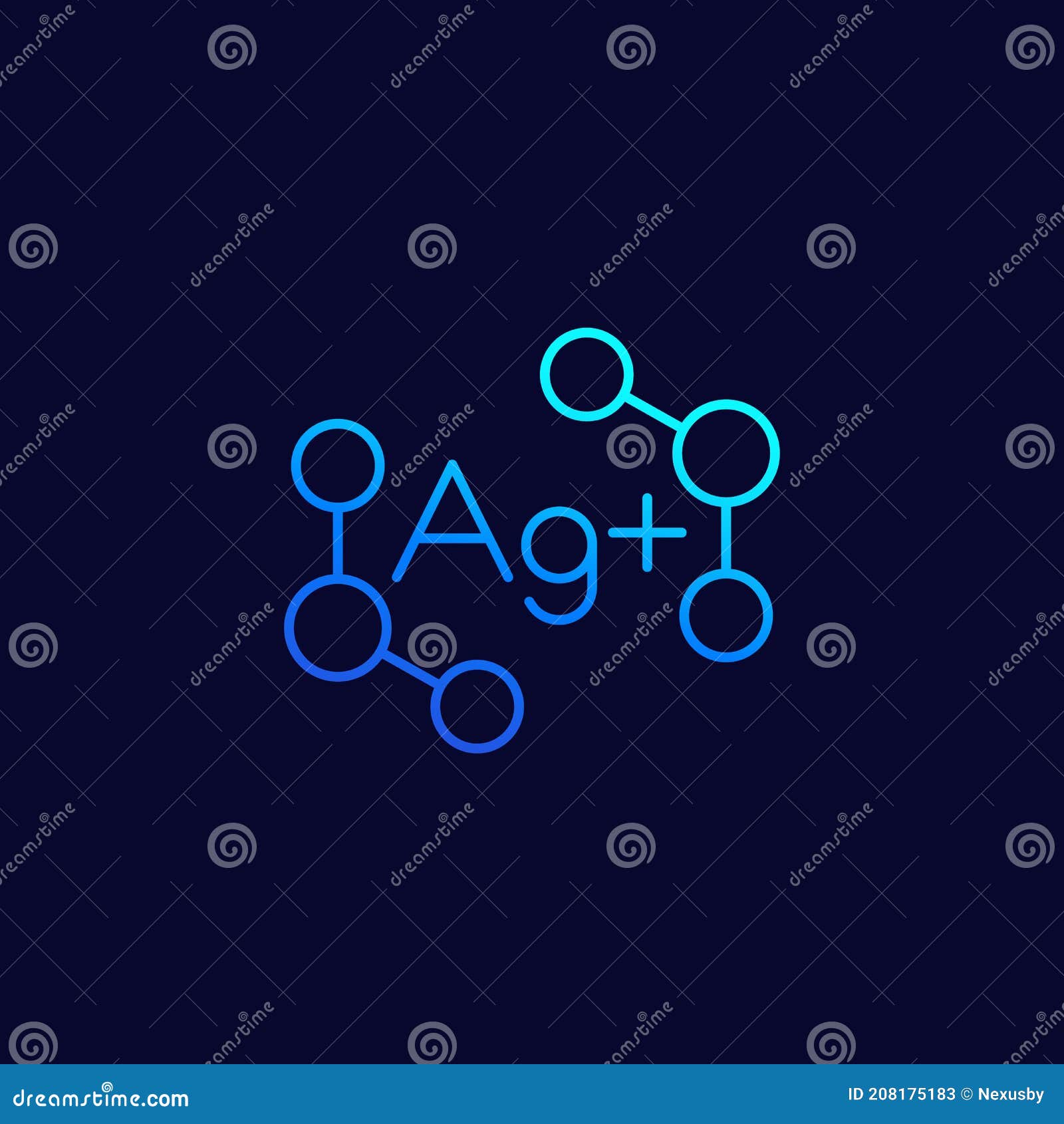 Silver Ions Icon on Dark, Linear Design Stock Vector - Illustration of ...