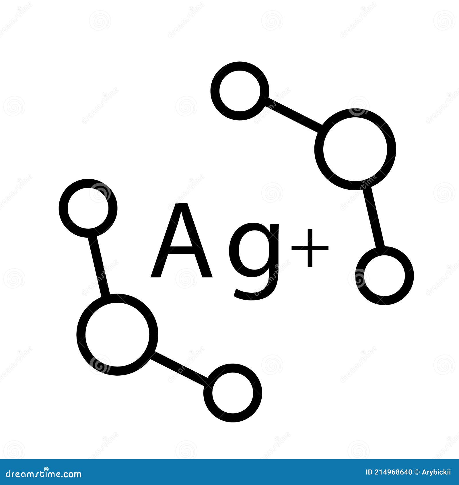 Silver Ions Line Icon on White Stock Vector - Illustration of cosmetic ...