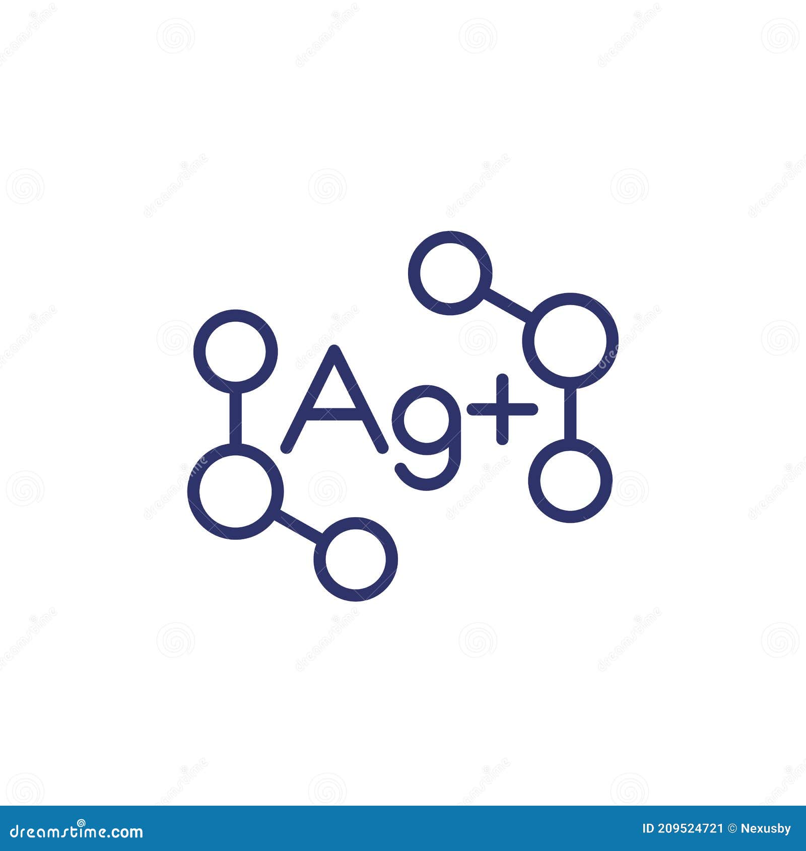Silver Ions Line Icon on White, Vector Stock Vector - Illustration of ...