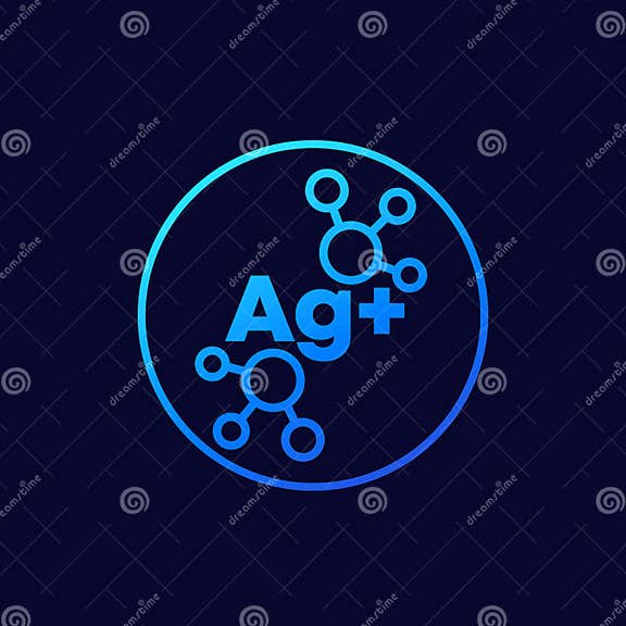 Silver Ions Vector Icon on Dark Stock Vector - Illustration of molecule ...