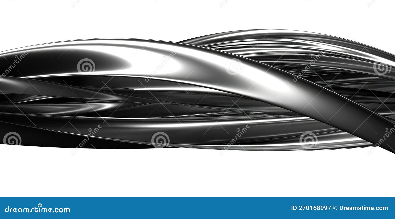 Silver Isolated Multiple Metal Streams Abstract Dramatic Modern Luxury ...