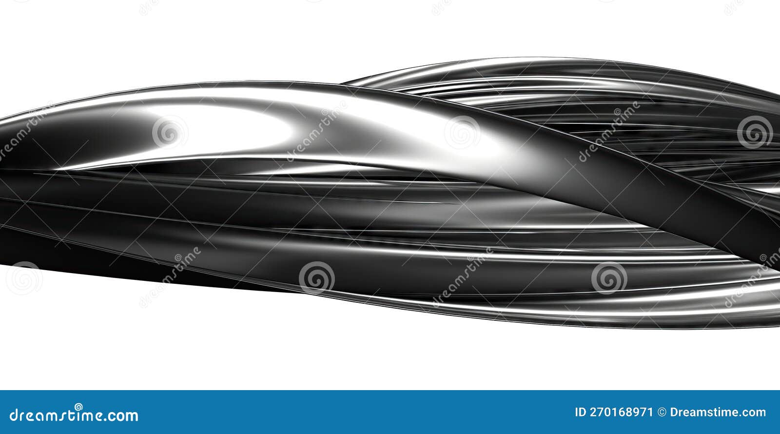 Silver Isolated Organic Dynamic Curvy Line Abstract Dramatic Modern ...