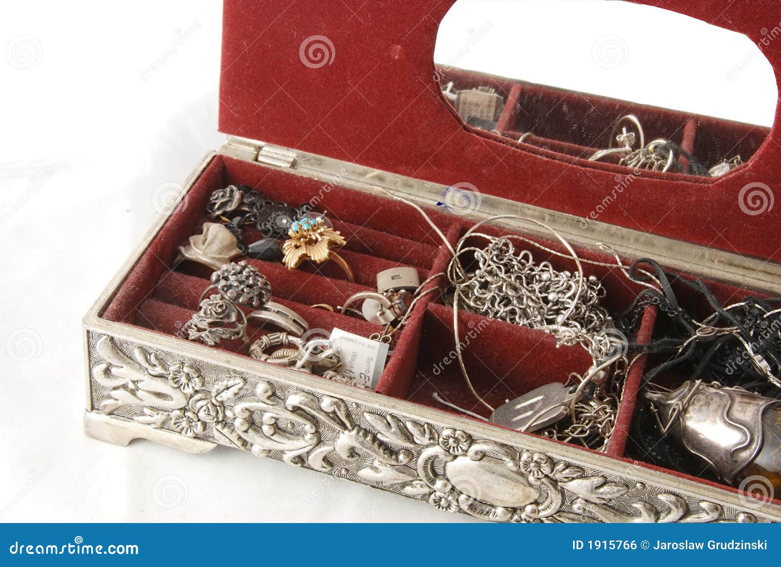 Silver jewellery box stock photo. Image of decorations - 1915766