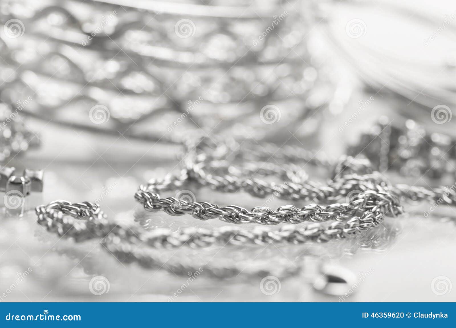 Silver jewelry stock photo. Image of rich, ornament, treasure - 46359620