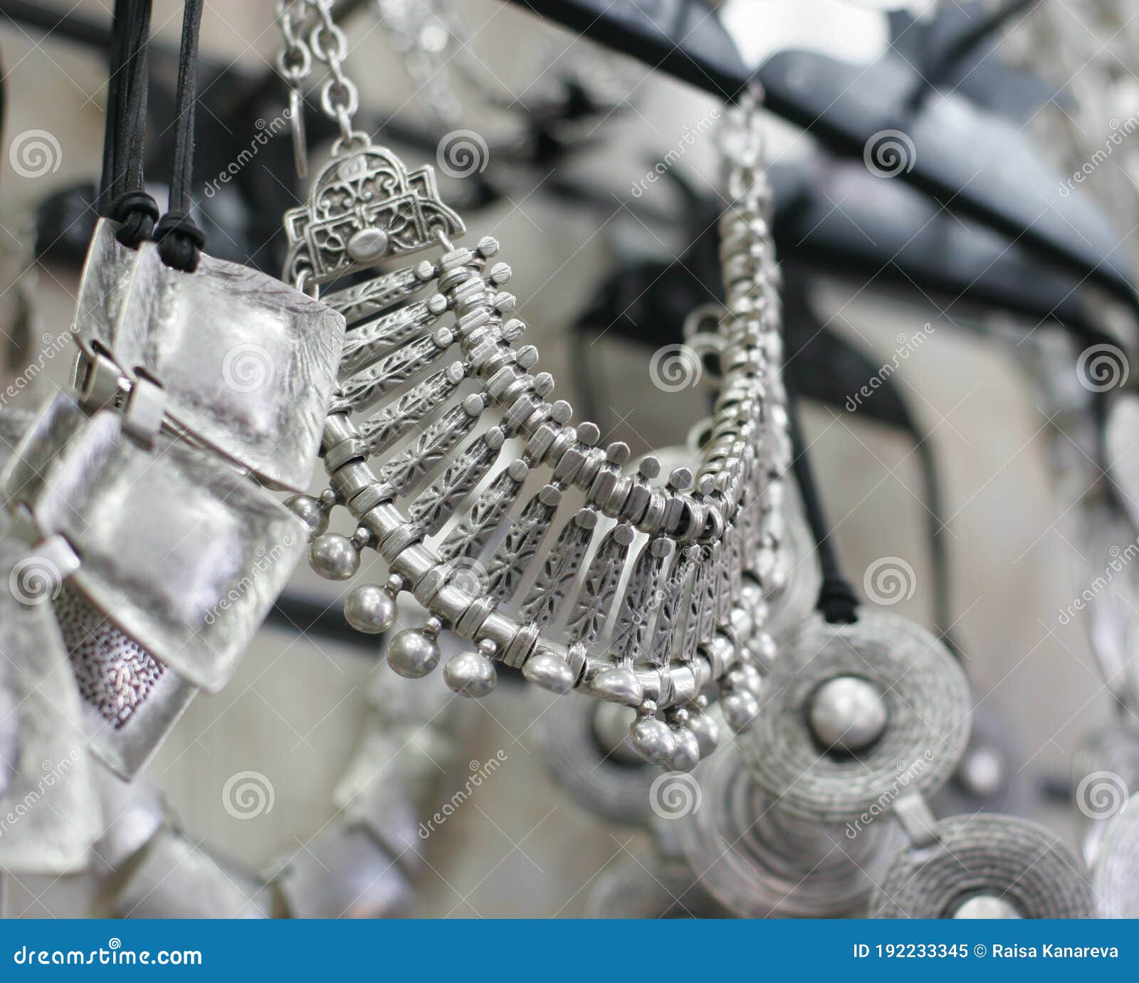Silver Jewelry in the Shop, Close Up Stock Image - Image of fashion ...
