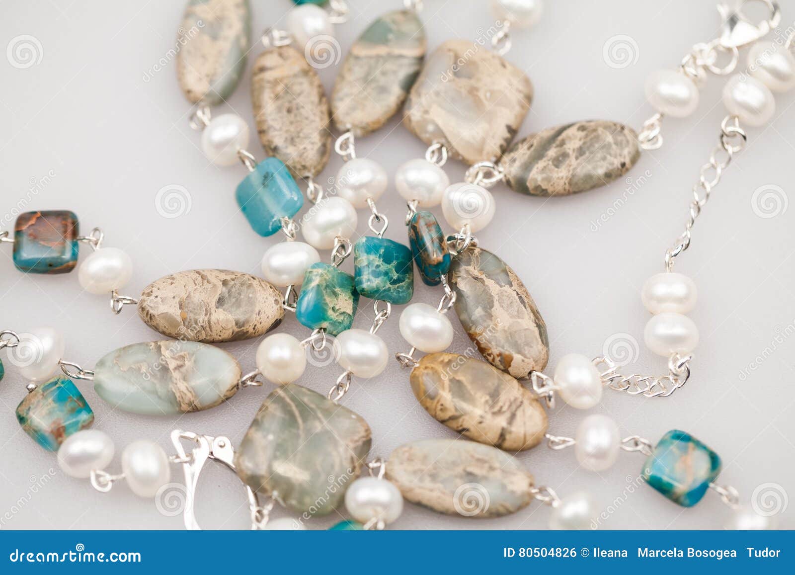 Silver Jewels with Colorful Precious Stones Stock Photo - Image of ...