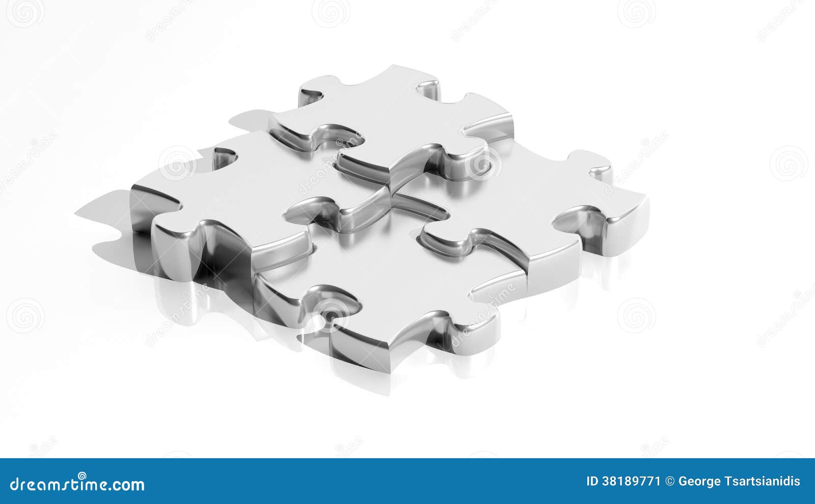 Silver Jigsaw Puzzle Pieces Stock Illustration - Illustration of idea ...