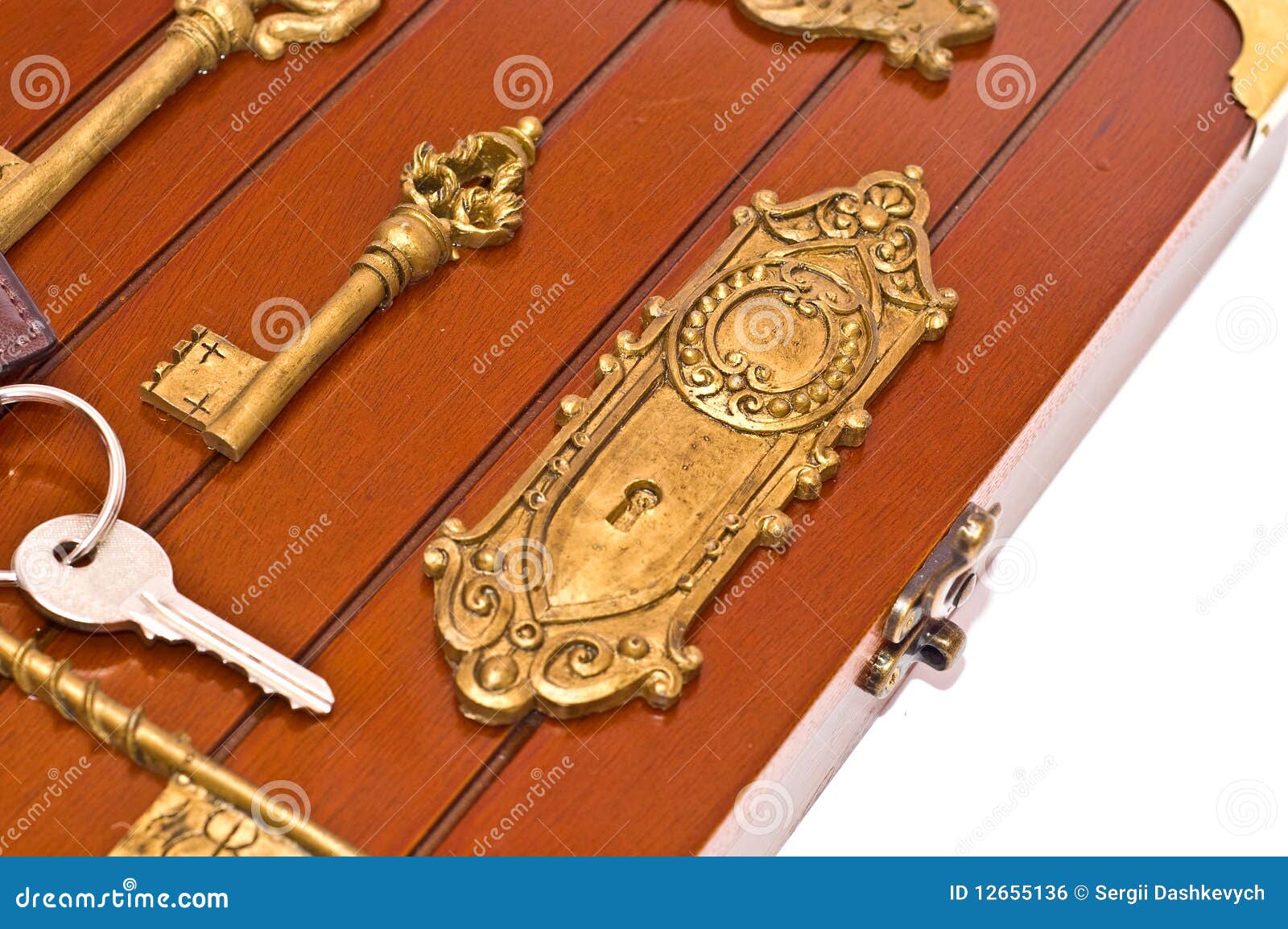 Silver key on box stock photo. Image of horizontal, locker - 12655136