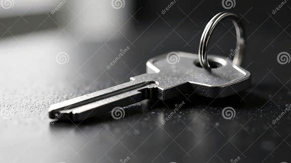 Silver Key on Dark Surface Reflecting Light Stock Illustration ...