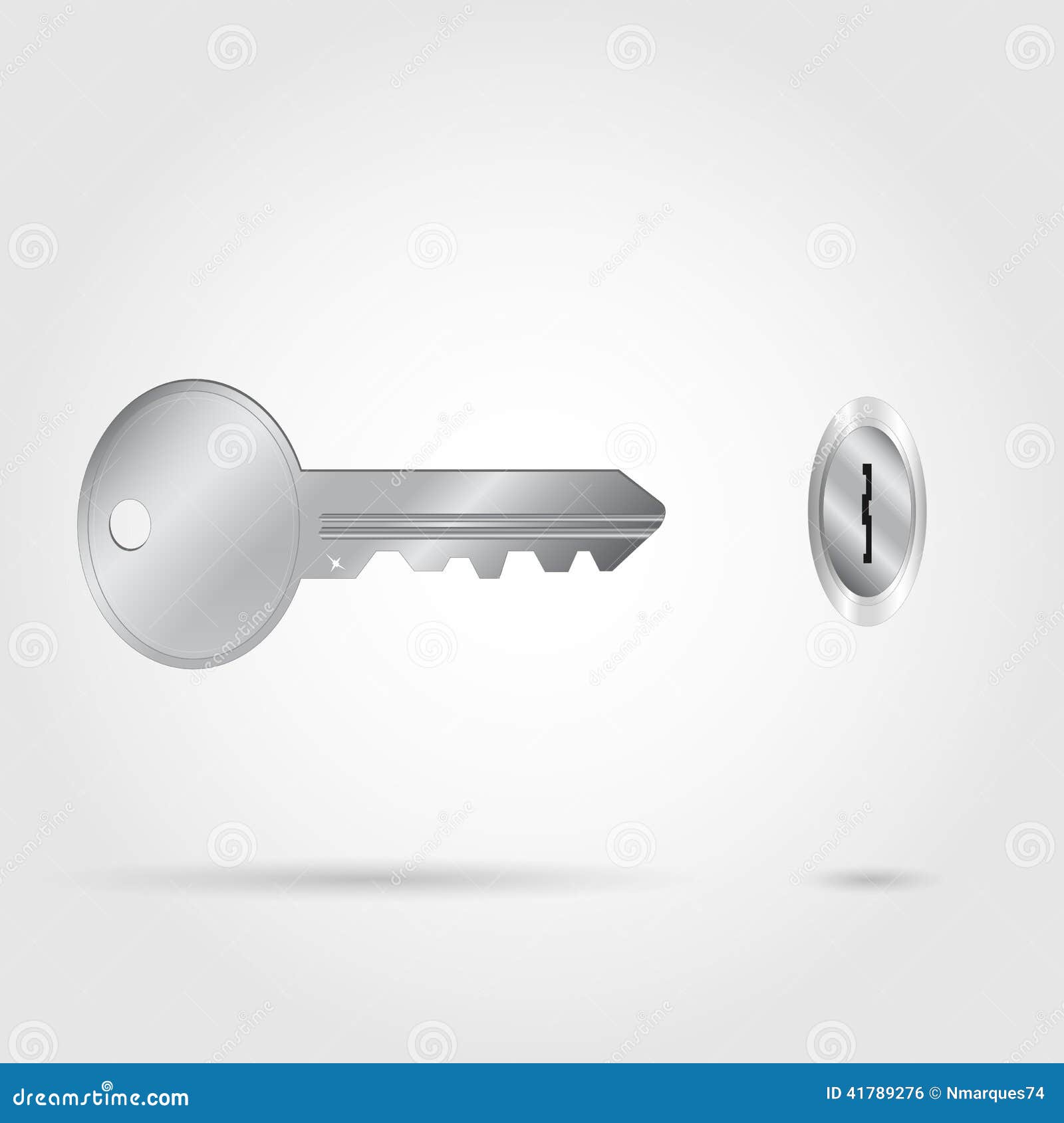 Silver Key and Hole stock vector. Illustration of safety - 41789276