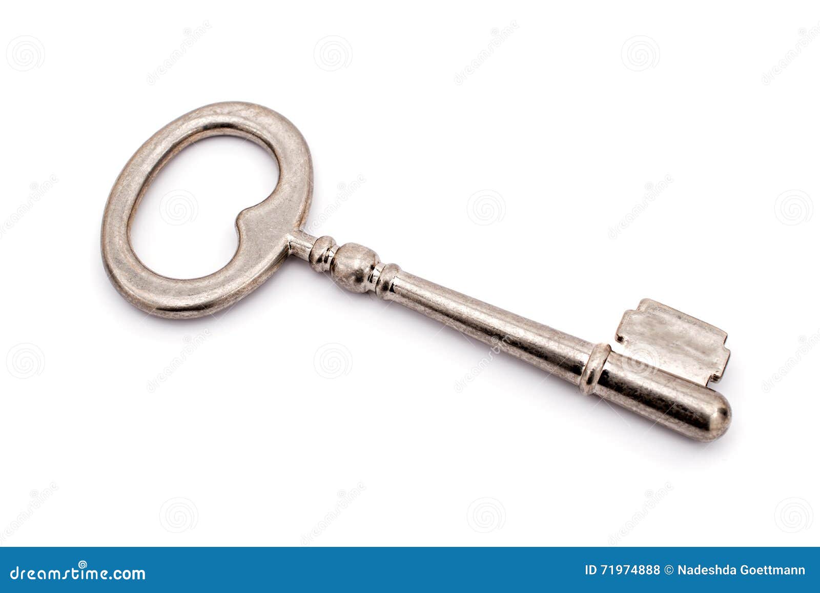Silver Key Isolated on White Background Stock Photo - Image of finance ...
