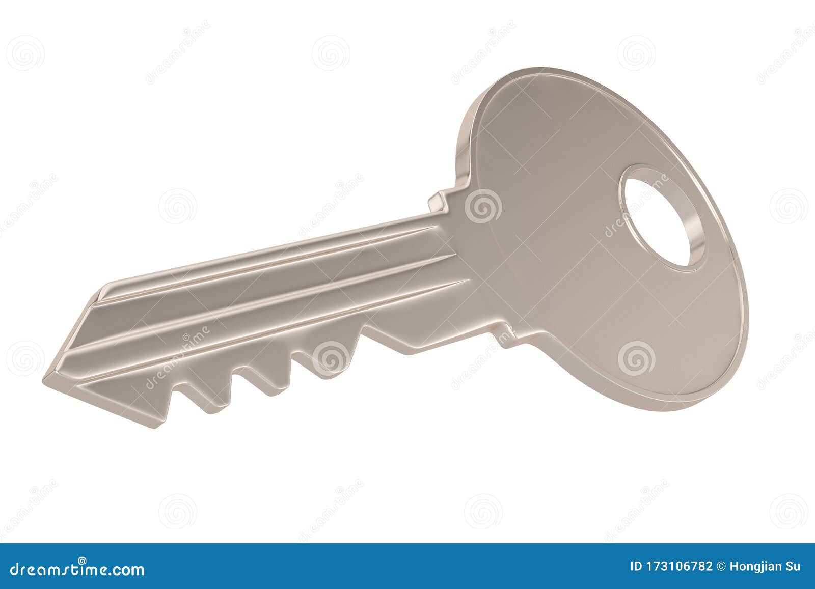 Silver Key Isolated on White Background 3D Illustration Stock ...