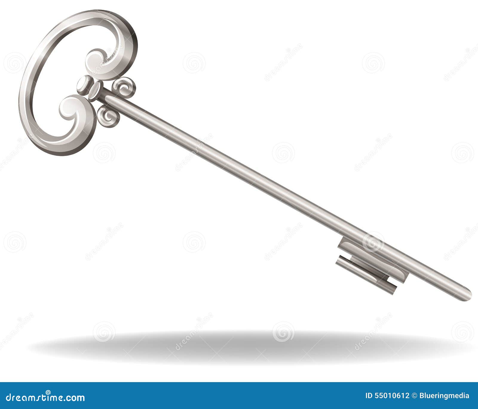Silver key stock vector. Illustration of white, shiny - 55010612