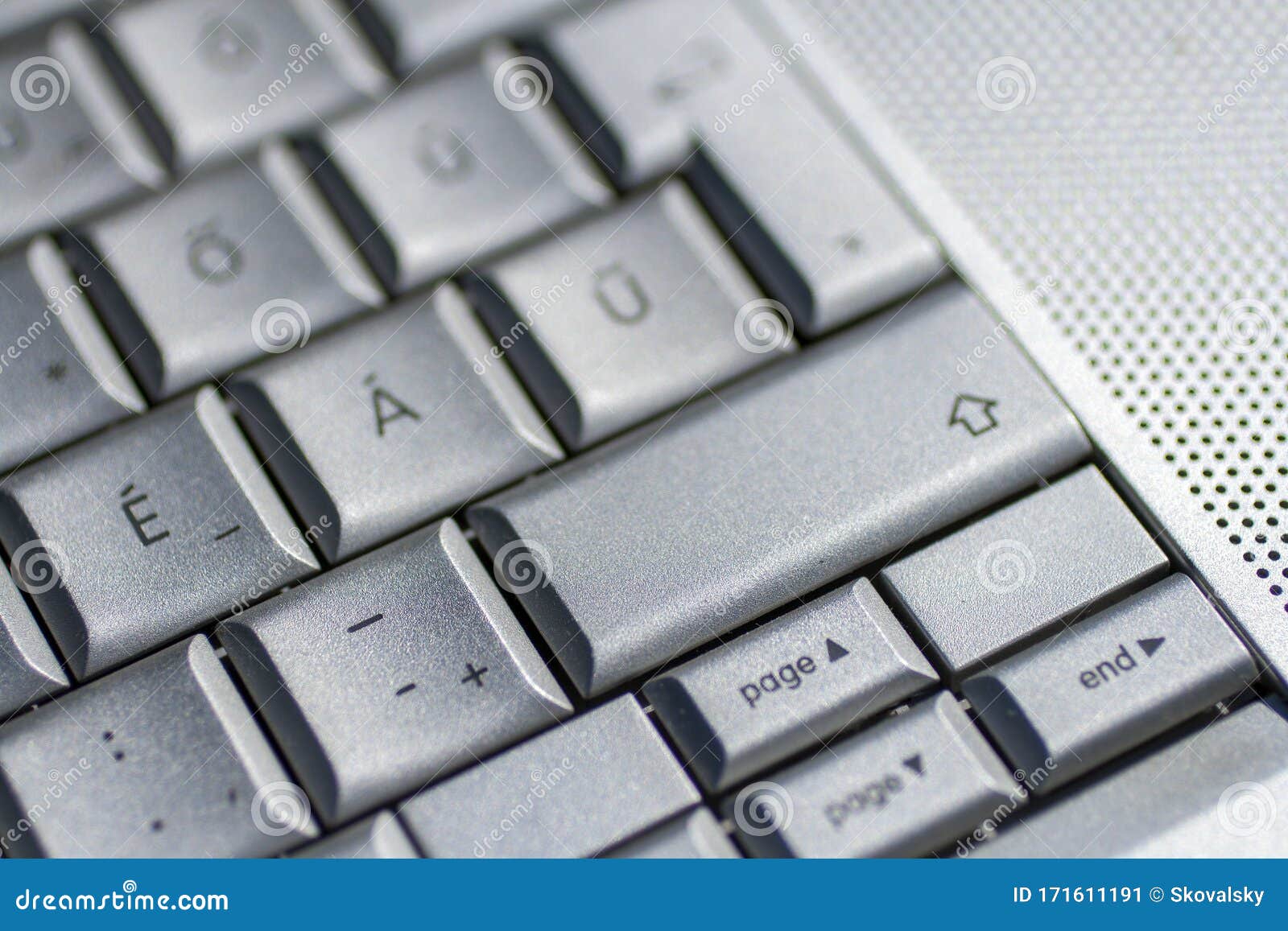 Silver Keyboard on an Old Laptop Stock Image - Image of miscellaneous ...
