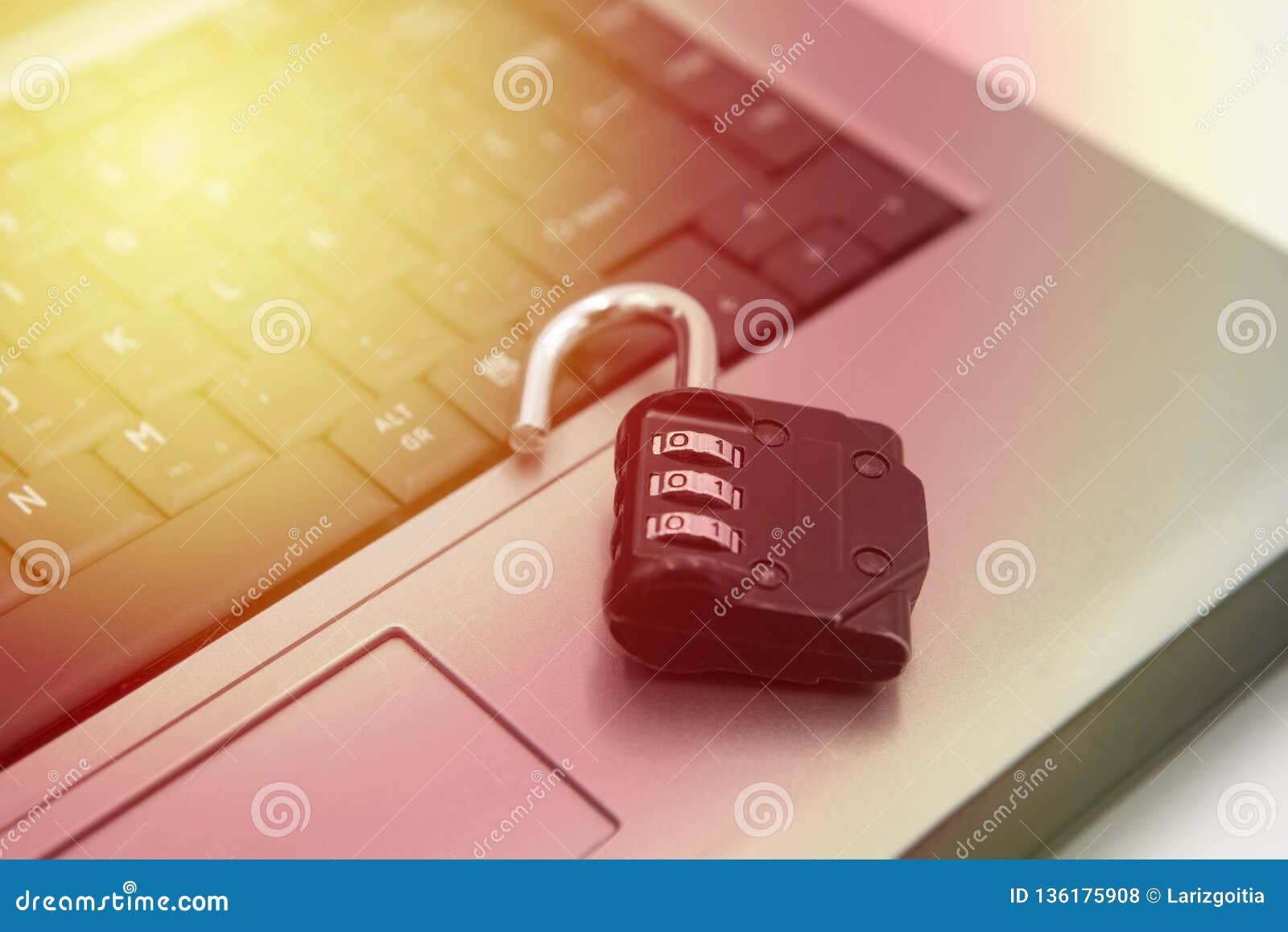 Silver Keyboard with Open Padlock, Technical Assistance and Computer ...