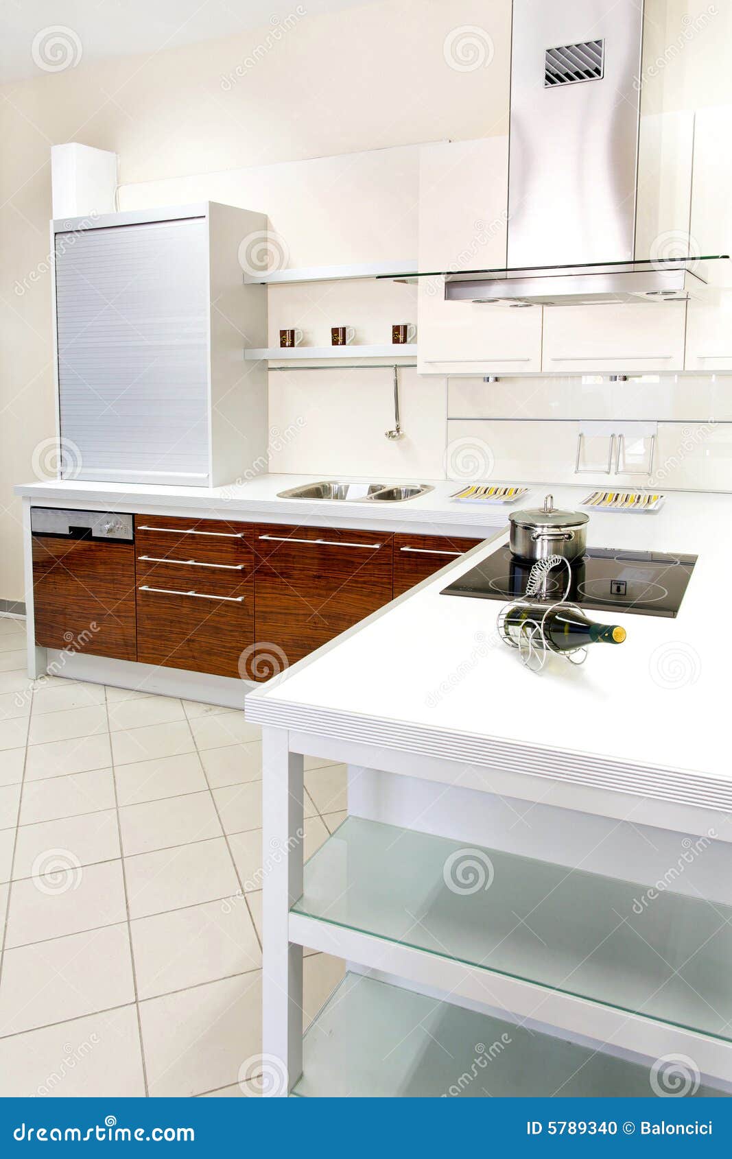 Silver kitchen counter stock photo. Image of house, design - 5789340