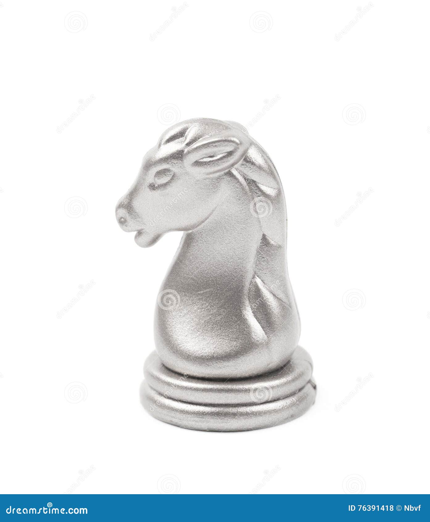 Silver Knight Chess Figure Isolated Stock Photo - Image of decision ...