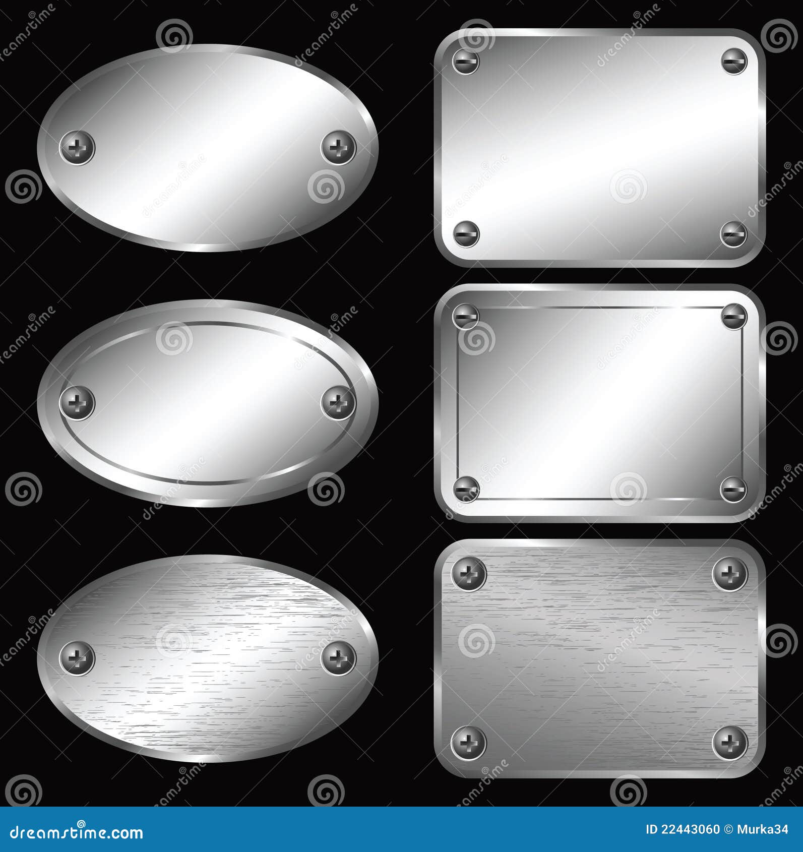 Silver Labels - Nameplates stock vector. Illustration of copy - 22443060