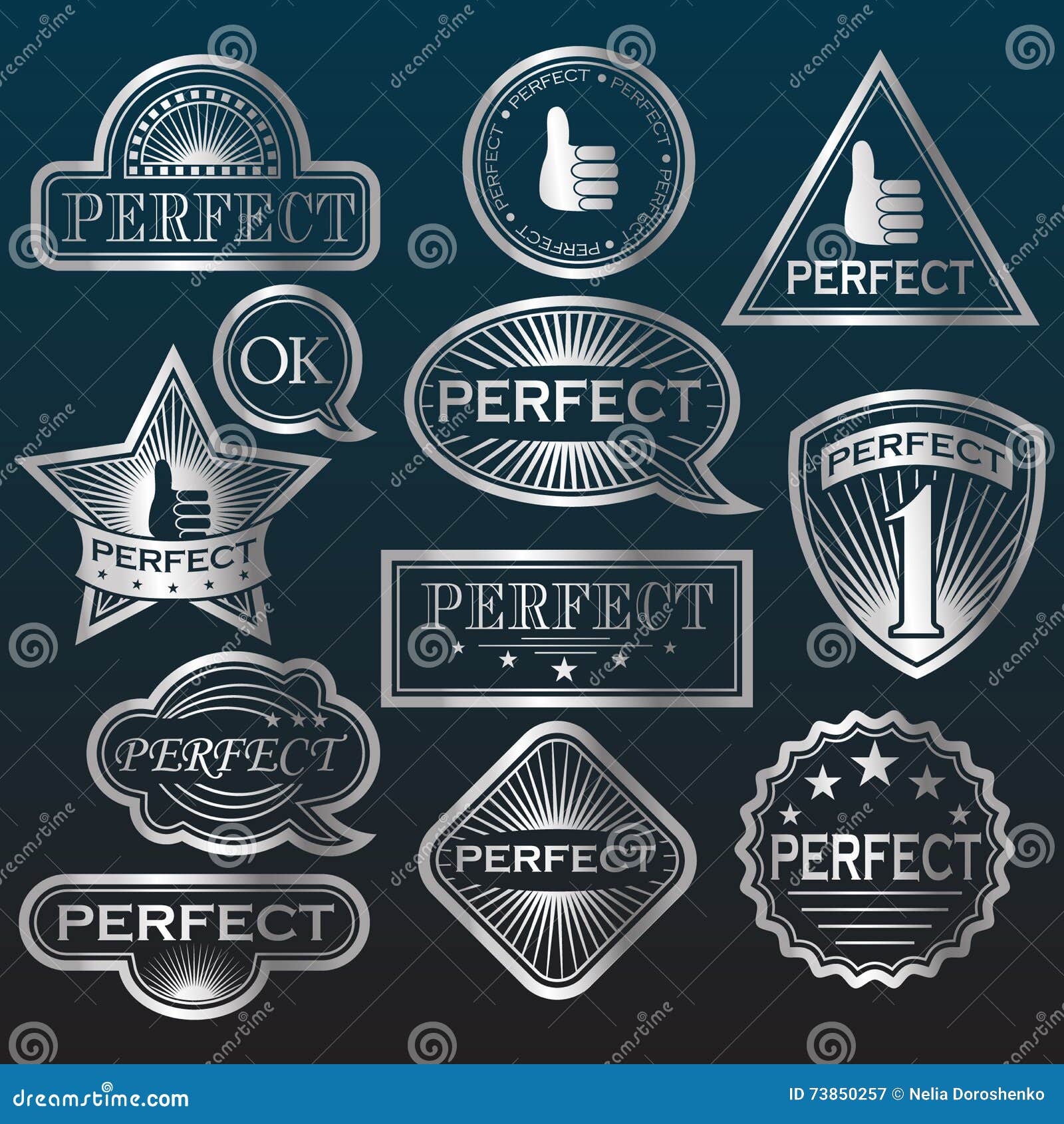 Silver Labels Perfect stock vector. Illustration of business - 73850257