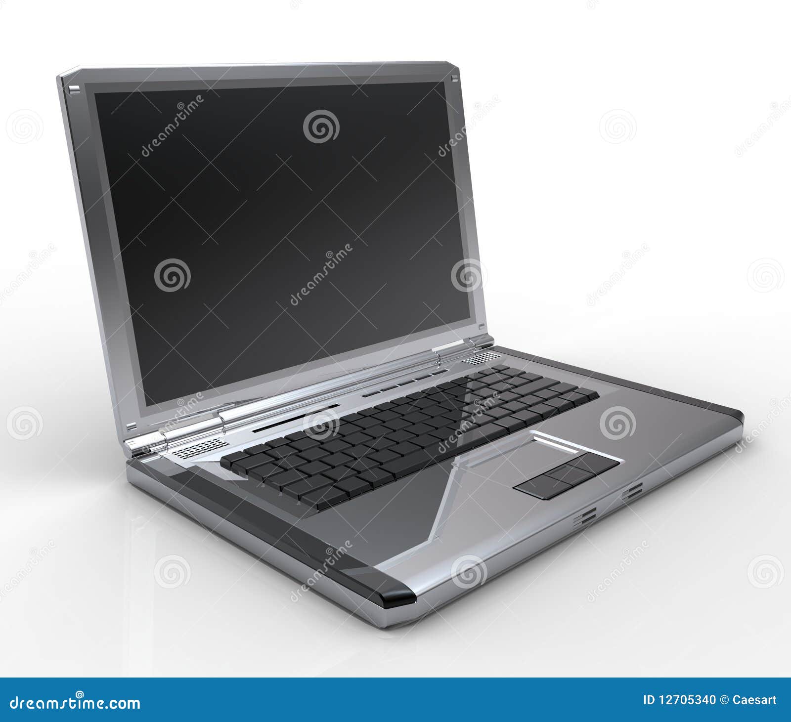 Silver laptop stock illustration. Illustration of communication - 12705340