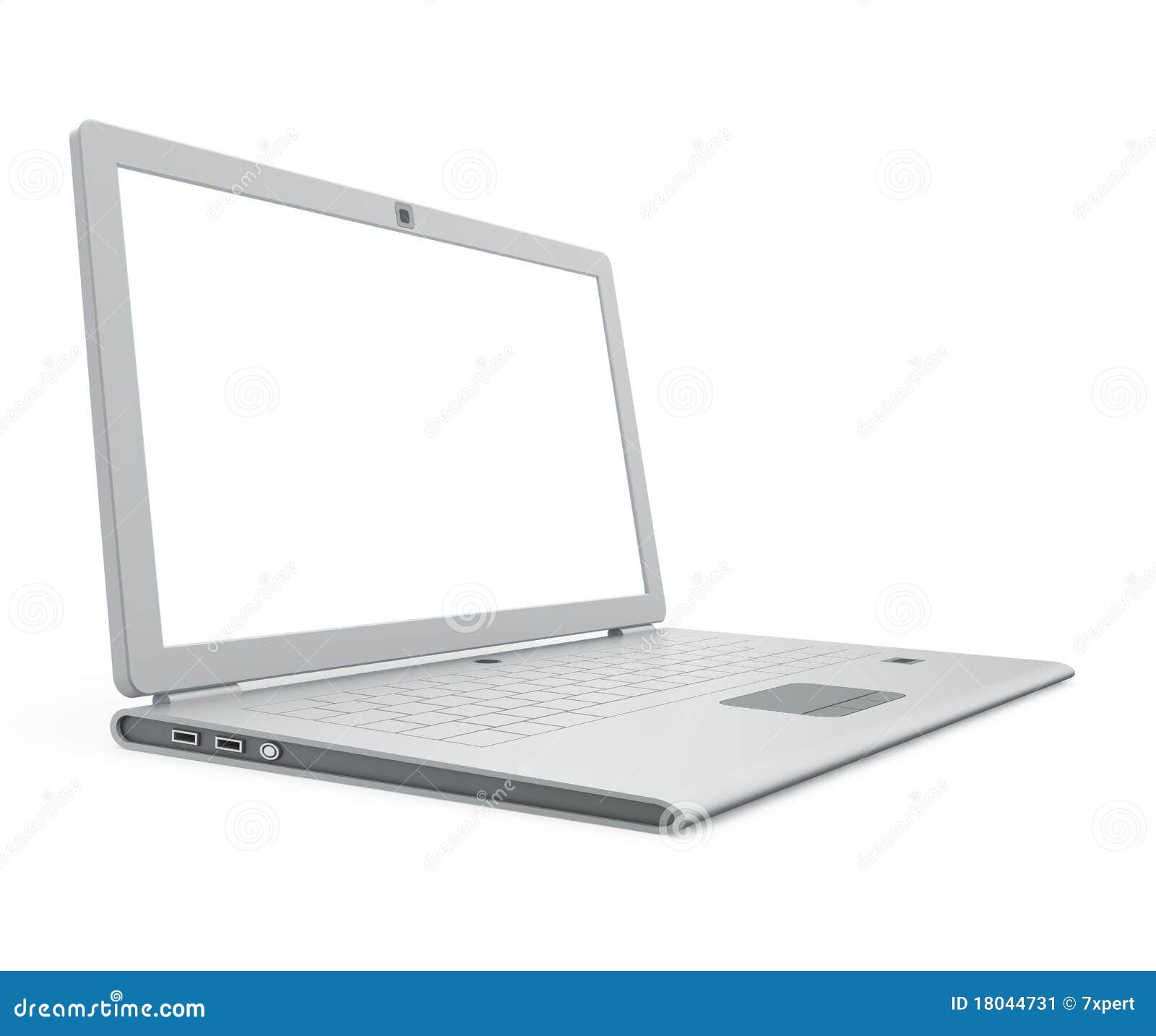 Silver laptop angle view stock illustration. Illustration of screen ...