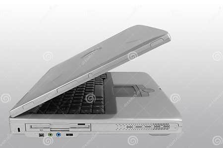 Silver Laptop at Rest stock photo. Image of keyboard, home - 639806
