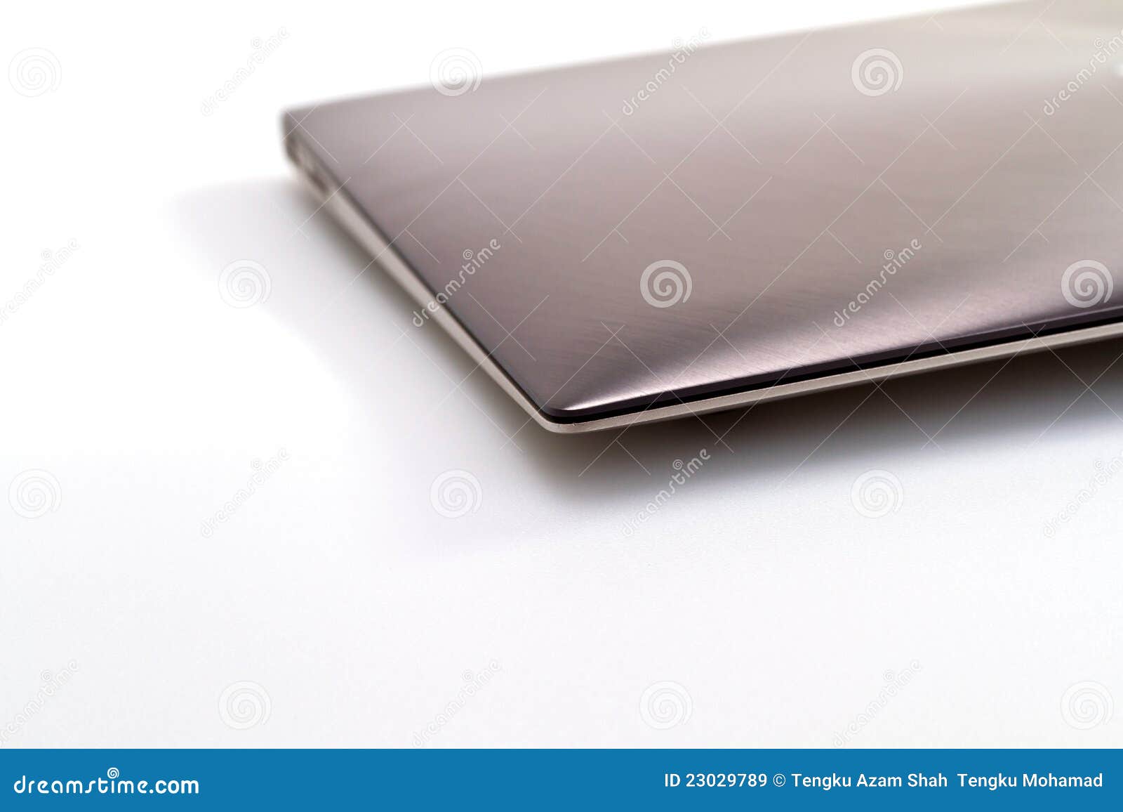 Silver Laptop on White stock image. Image of display - 23029789