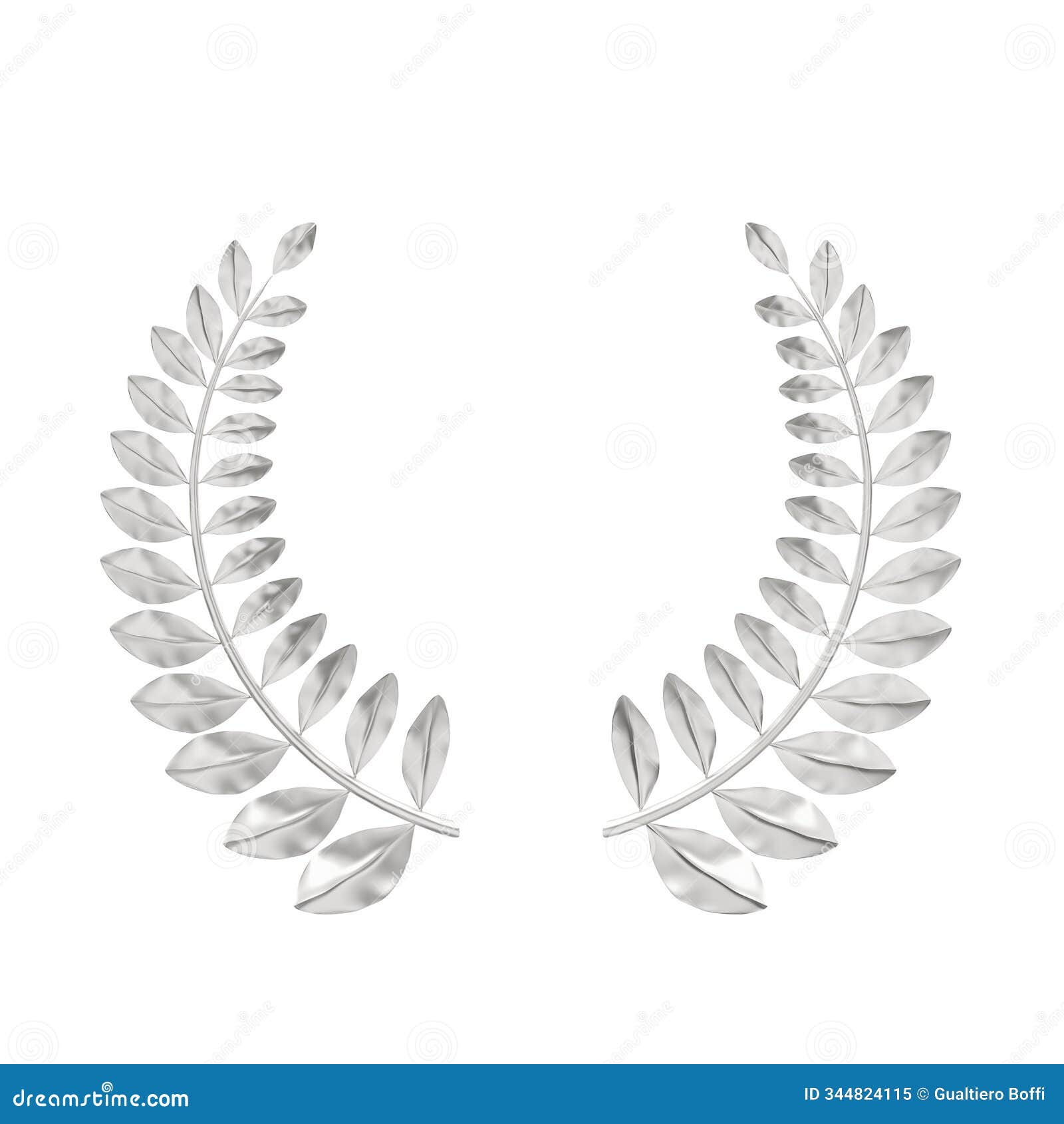 Silver Laurel Wreath Of The Winner With Berries, Isolated Image Cartoon ...