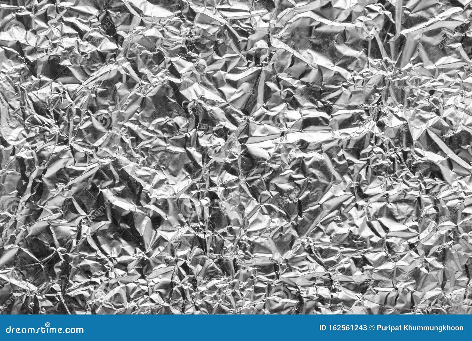 Silver Leaf Foil Background With Shiny Crumpled Uneven Surface For ...