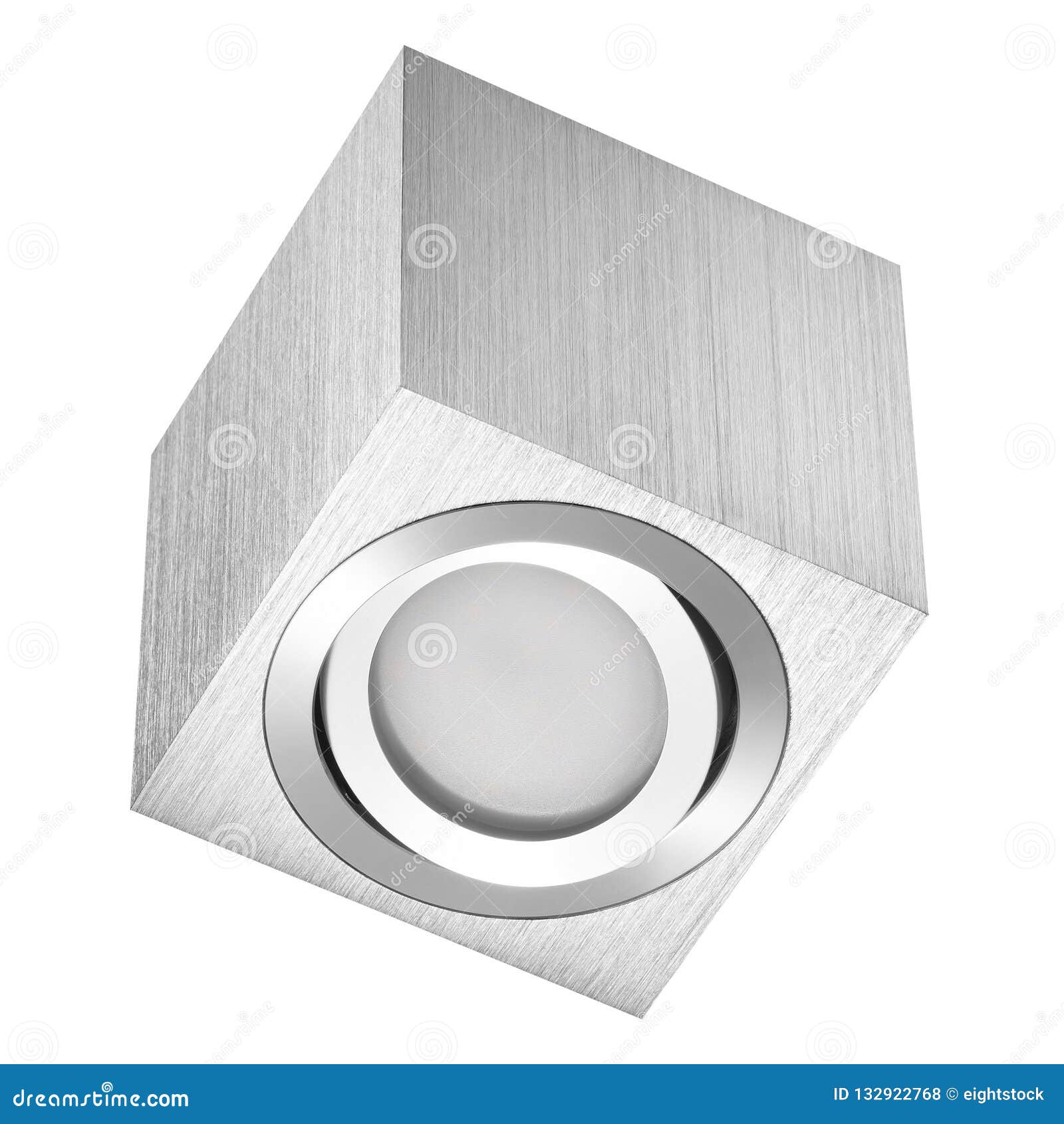 LED Light Cube Reflector Isolated on White Background Stock Photo ...