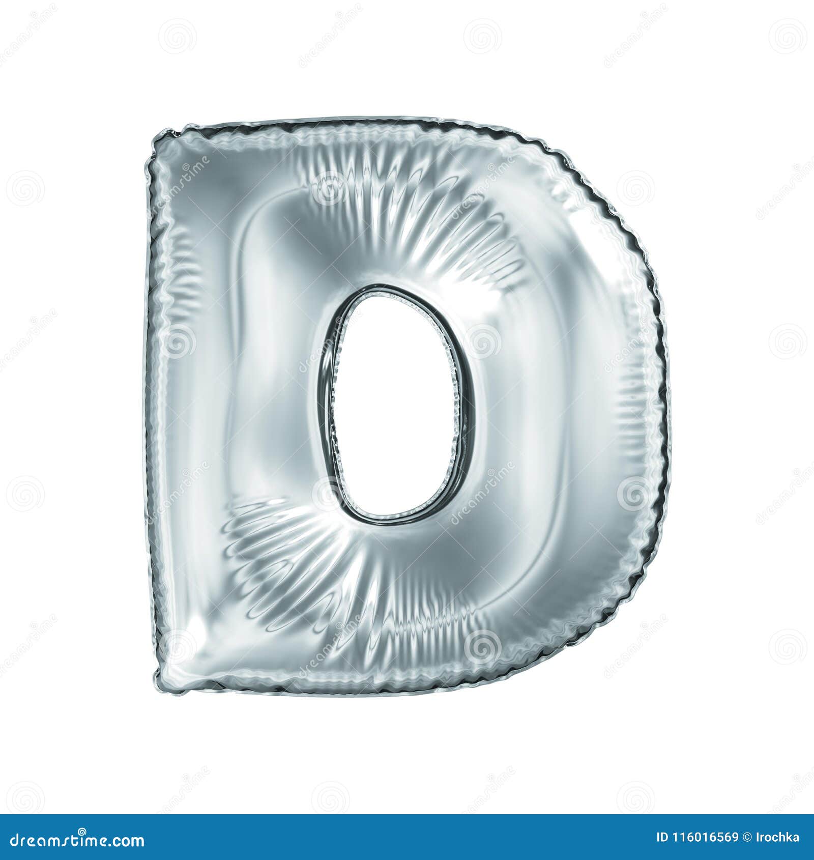 Silver Letter M Made Of Inflatable Balloon Isolated On White Background ...