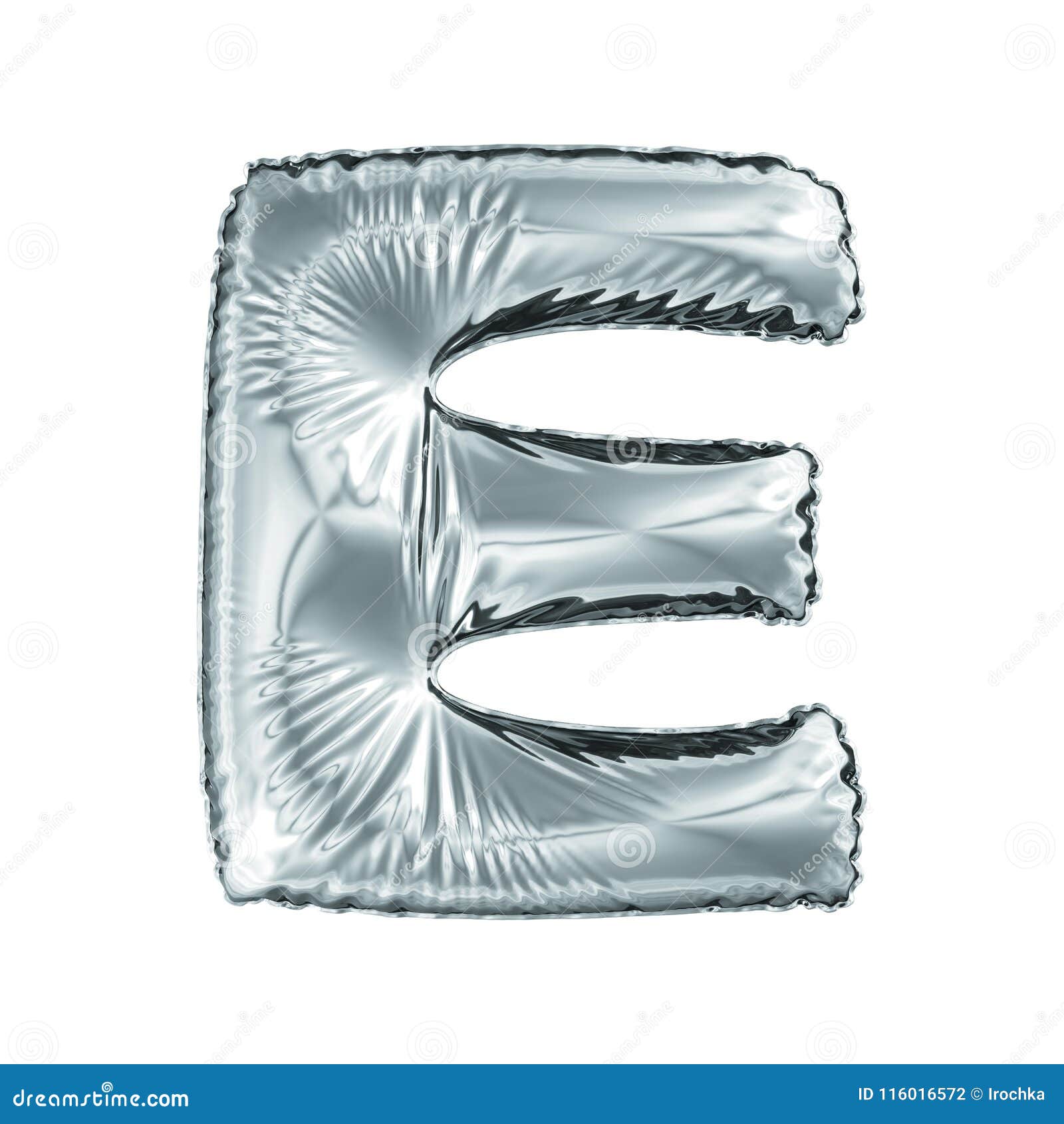 Silver Letter M Made Of Inflatable Balloon Isolated On White Background ...