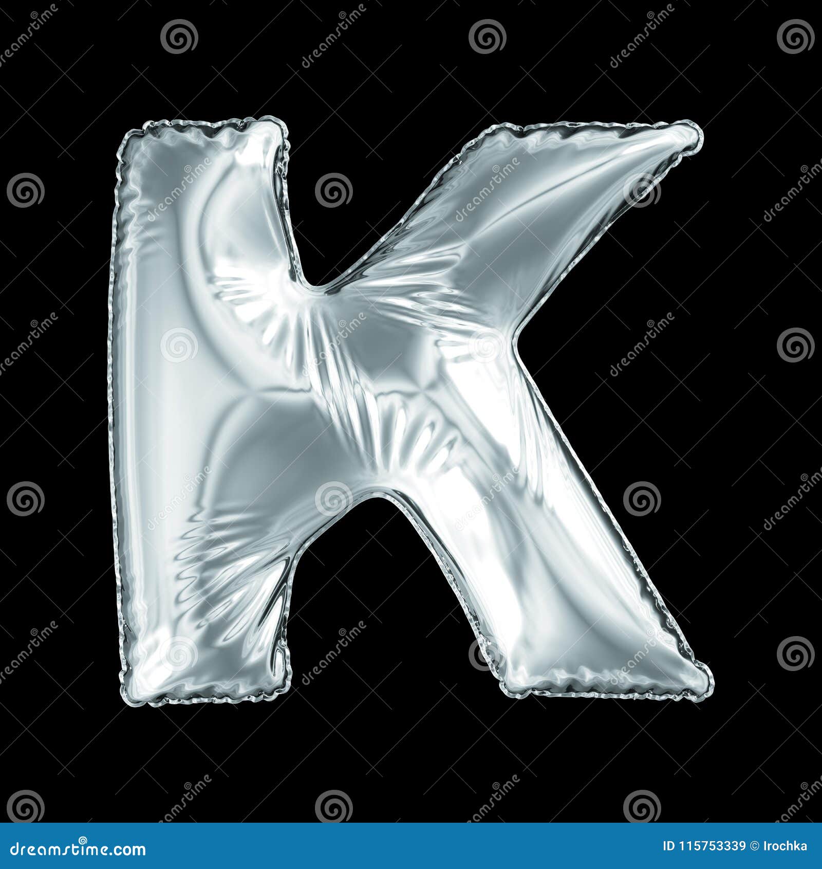 Silver Letter M Made Of Inflatable Balloon Isolated On White Background ...
