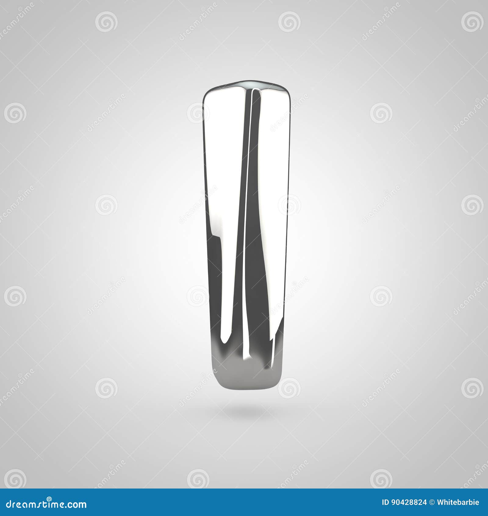 Silver Letter L Lowercase Isolated on White Background Stock ...