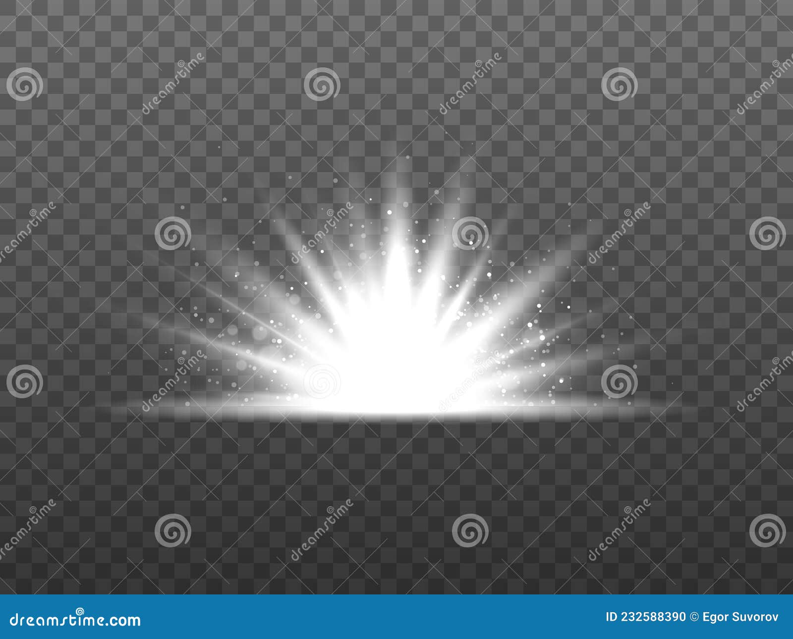 Silver Light Effect. Glowing White Star with Bright Particles and Bokeh ...
