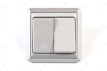Silver light switch stock image. Image of modern, electricity - 12253667