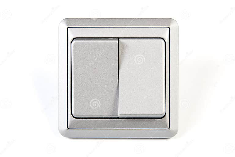 Silver light switch stock image. Image of modern, electricity - 12253667