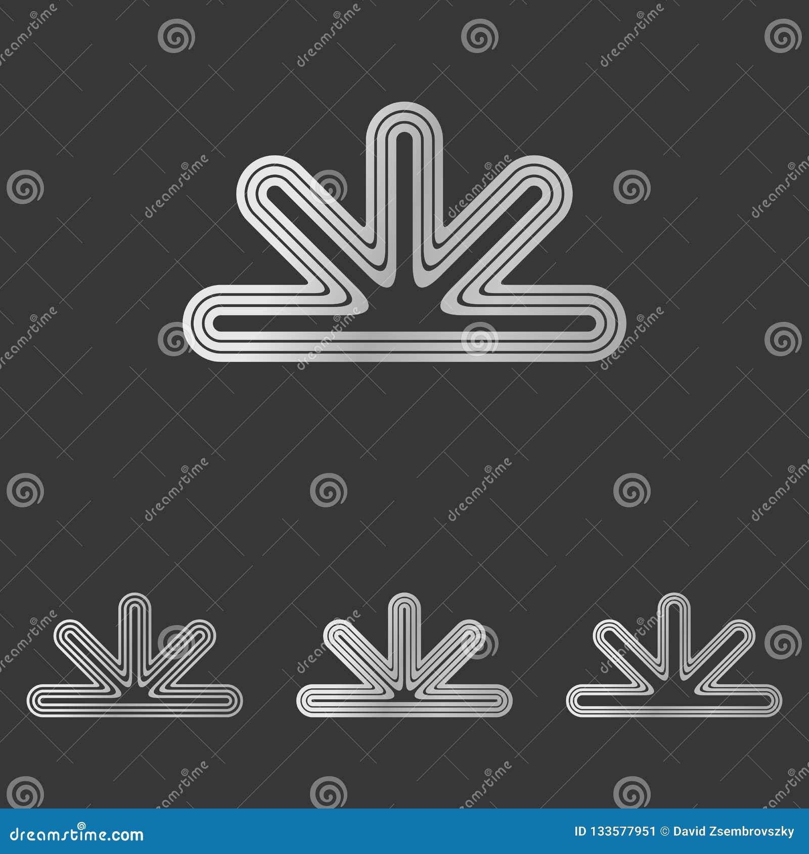 Silver Line Abstract Logo Design Set Stock Vector - Illustration of ...