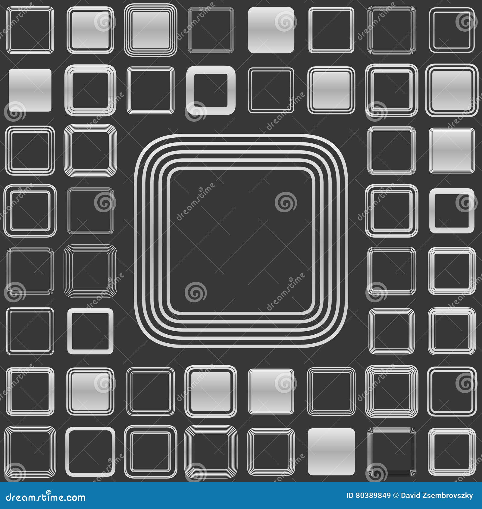 Silver Line Square Logo Design Set Stock Vector - Illustration of ...